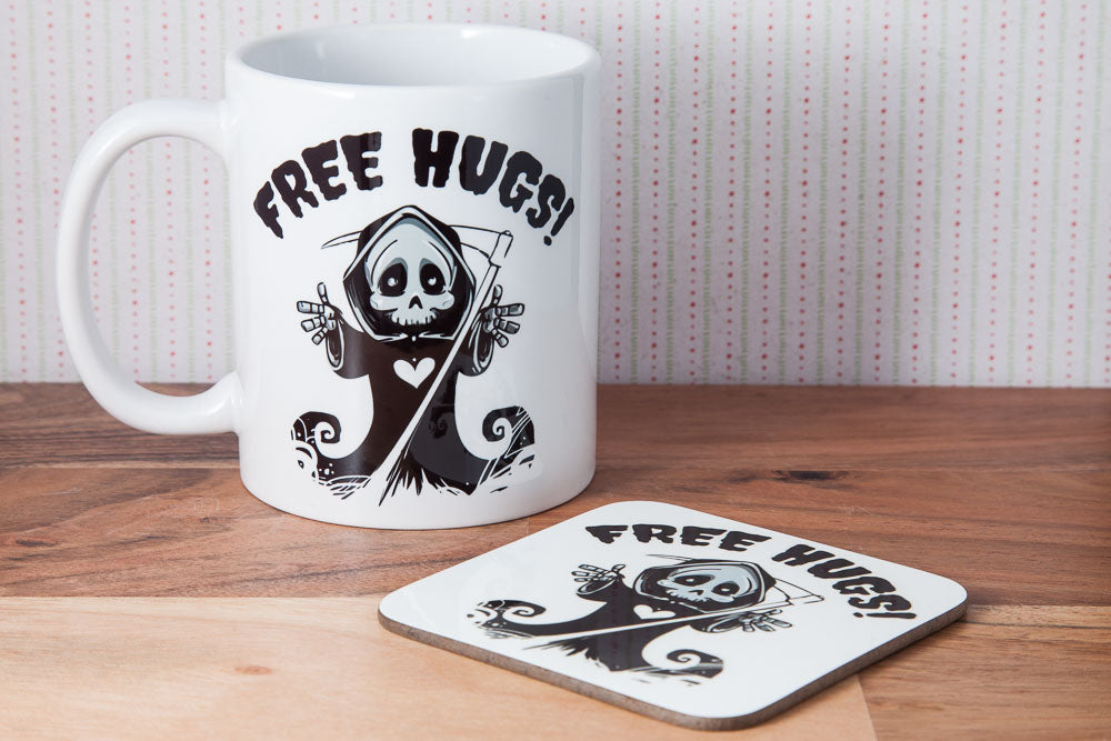 Grim Reaper Free Hugs Mug (Also Available as Gift Set) – Pixel Shack Store