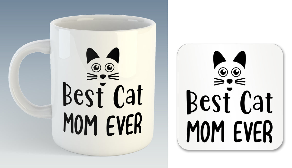 Best Cat Mom Ever Mug (Also Available with Coaster) – Pixel Shack Store