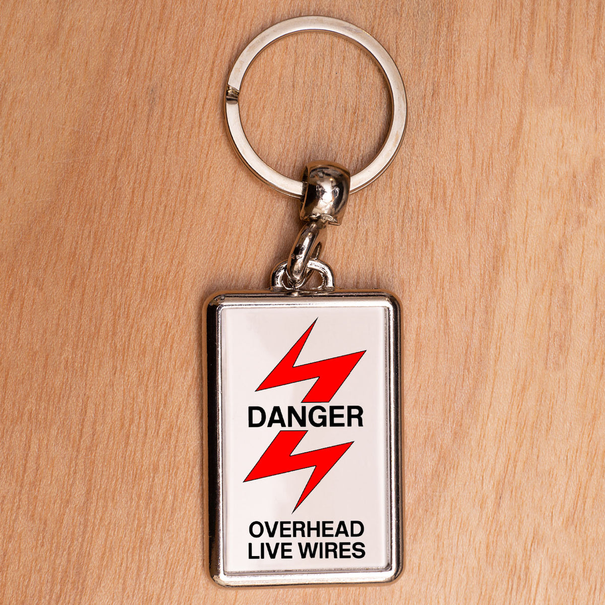 Danger Overhead Live Wires Railway Sign Keyring - Choose PU Leather or ...