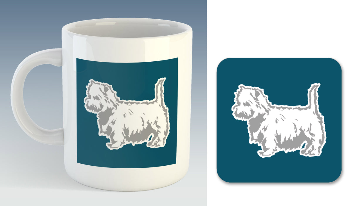 West Highland Terrier / Scottie Dog Logo - Rail Sign Mug/Coaster ...